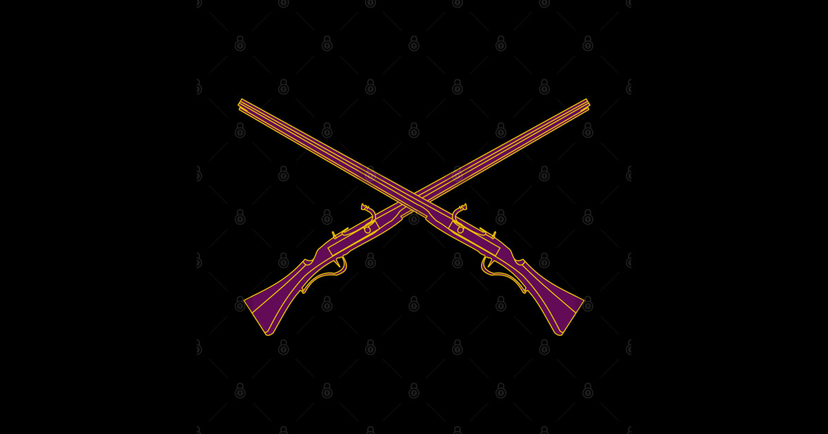 Crossed Muskets (purple) - Musket - Sticker | TeePublic