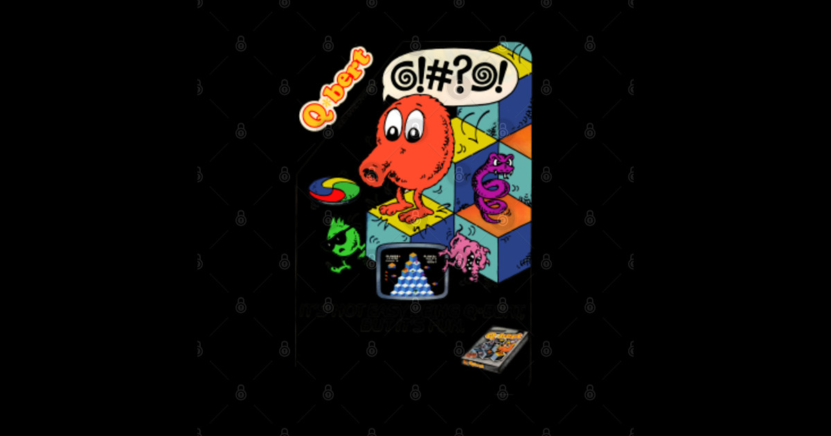 Qbert - Vintage Arcade Game Advertisement - Qbert - Sticker | TeePublic