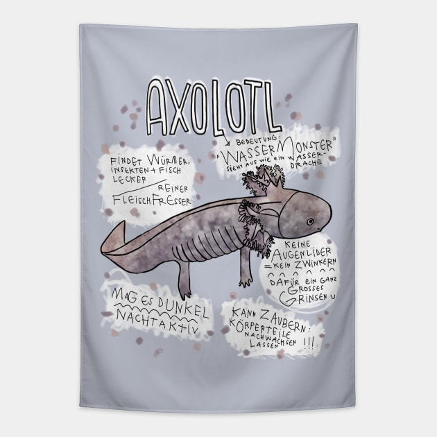 Axolotl Fan, Axolotl Tier Steckbrief - Axolotl Fan - Tapestry | TeePublic