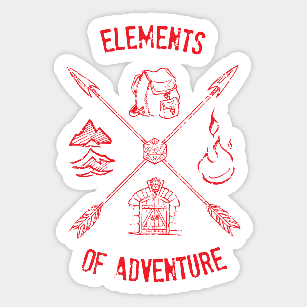 Elements of Adventure - red - Dnd - Sticker | TeePublic