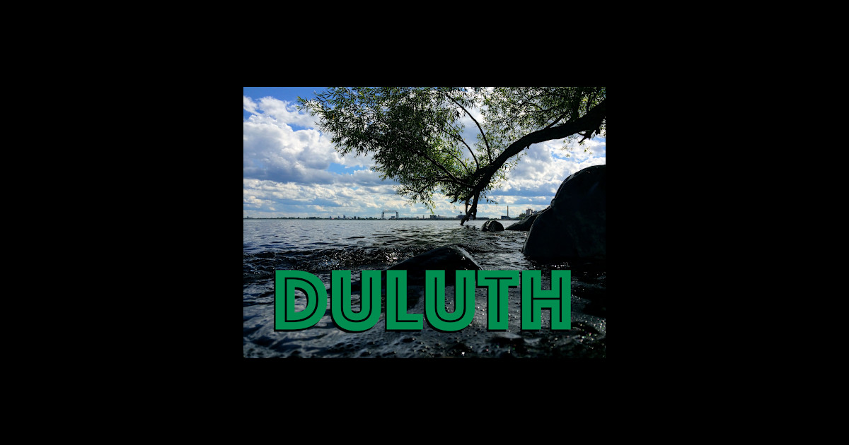 Duluth Aerial Lift Bridge/Lake Superior Landscape - Duluth - Sticker ...