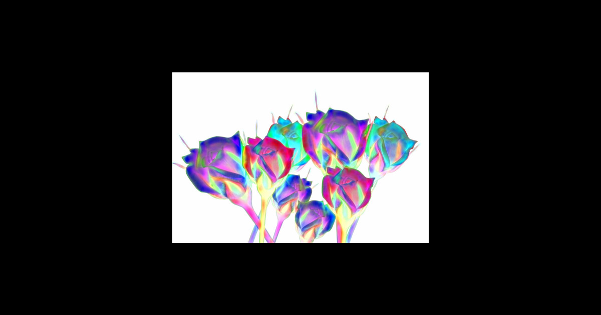 Pastel infrared roses - Flowers - Sticker | TeePublic