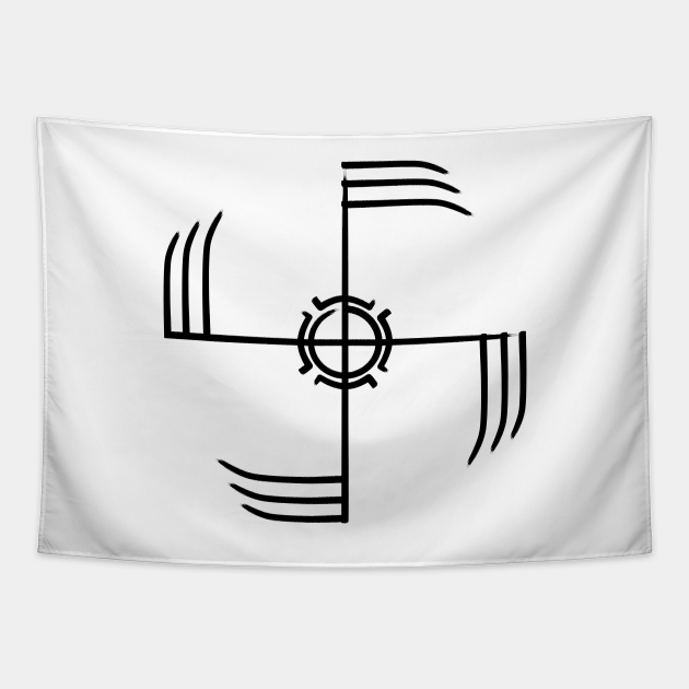 Ginfaxi Icelandic Stave | Viking Symbols - Ginfaxi - Tapestry | TeePublic