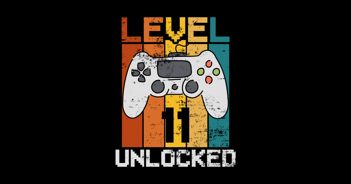 Level 11 Unlocked, Retro 11th Birthday Gamer - Level Unlocked - Sticker ...