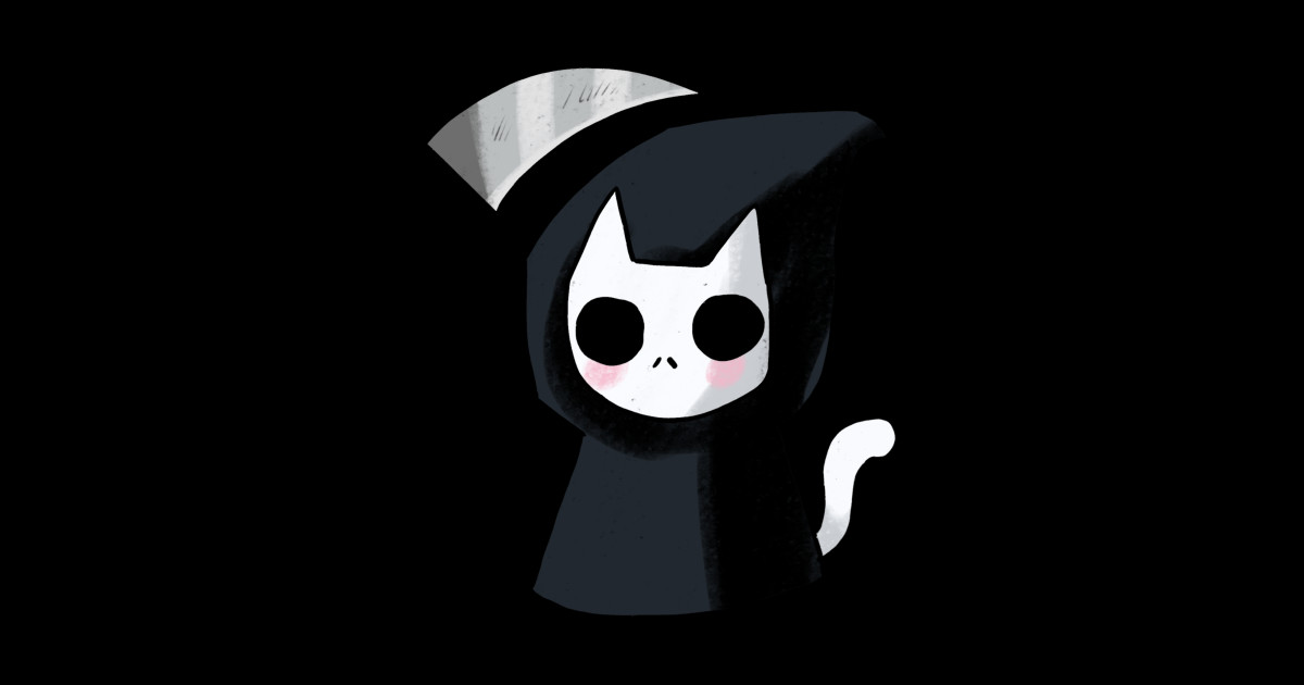 Cute Grim reaper cat - Grim Reaper Cat - Sticker | TeePublic