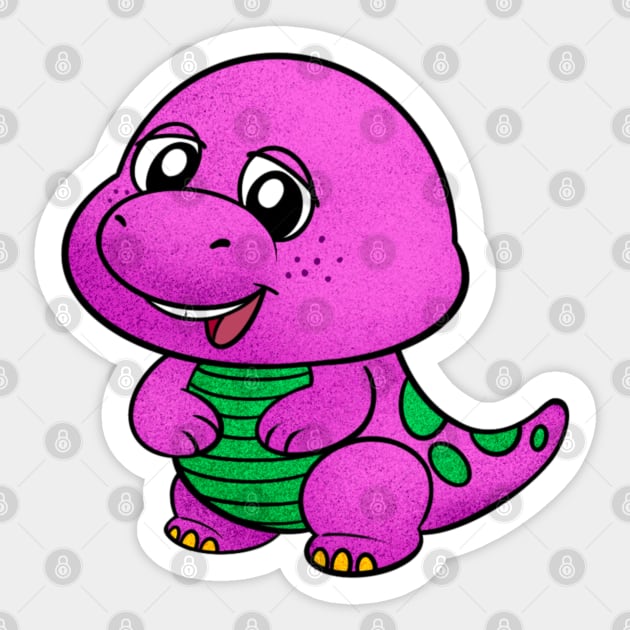 Chibi Barney the Dinosaur - Dinosaur - Sticker | TeePublic
