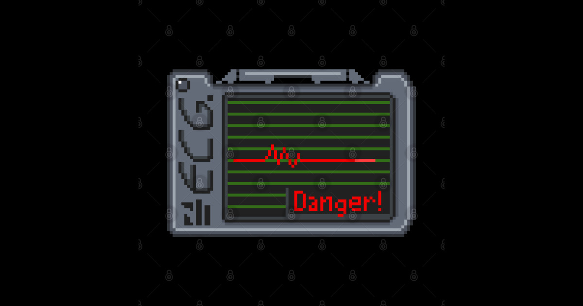 Resident Evil Danger Status Pixel Art - Resident Evil - Sticker | TeePublic