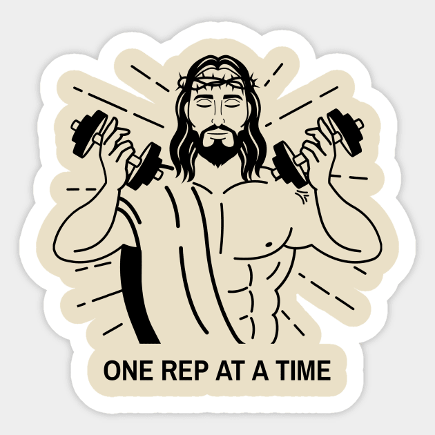 One Rep at a Time Gym - Gym - Sticker | TeePublic
