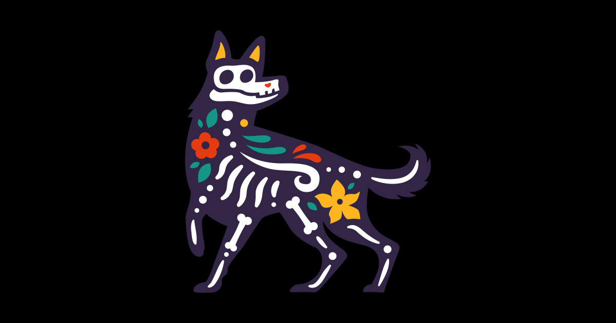 Colorful Day of the Dead Dog | Dia de los Muertos Perro - Day Of The ...