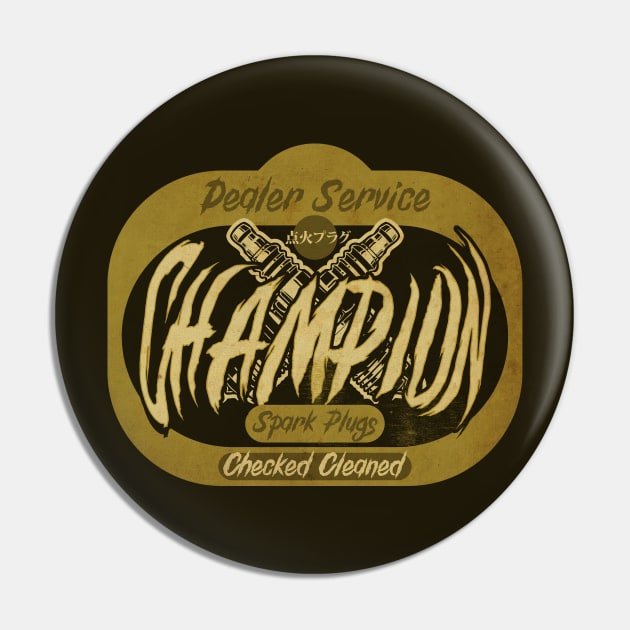 Sparkplug Vintage Label - Spark Plug - Pin | TeePublic