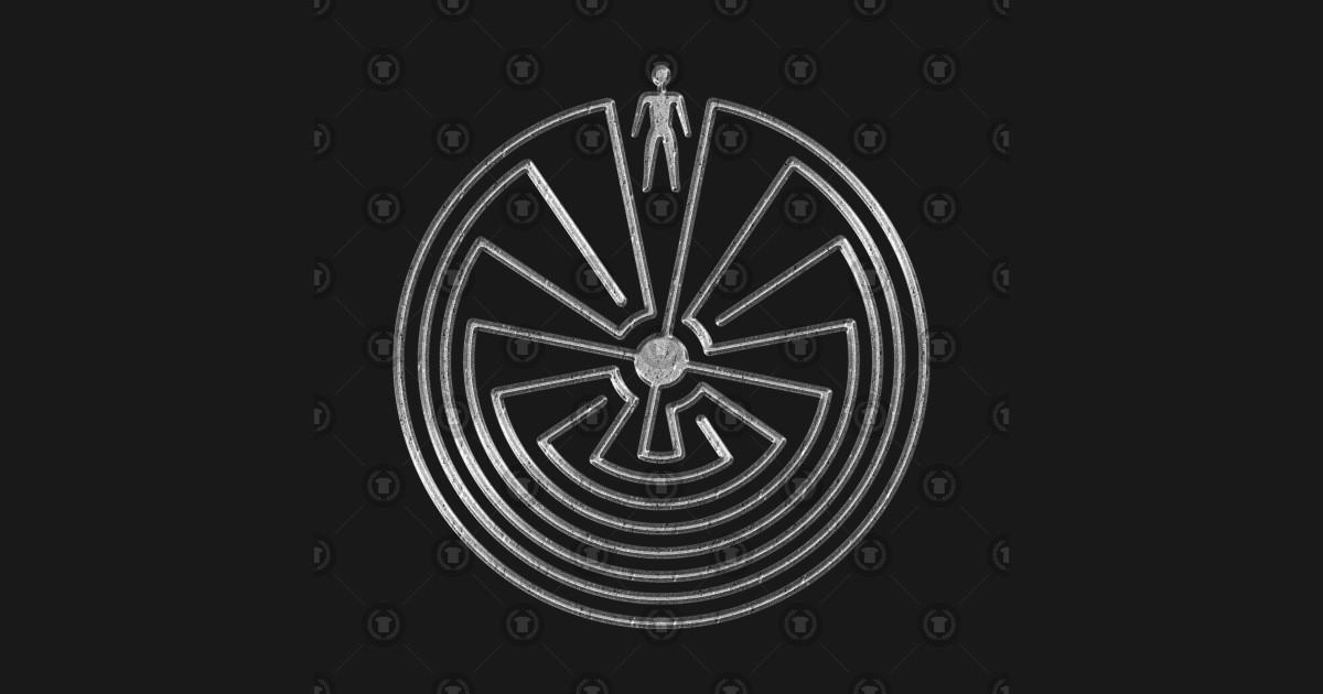 Native American Symbol - Man In The Maze - Silver - Man In The Maze - T ...
