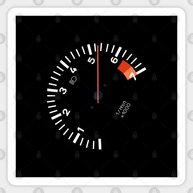 911 Sideways Tachometer - 911 Sideways Tachometer - Sticker | TeePublic