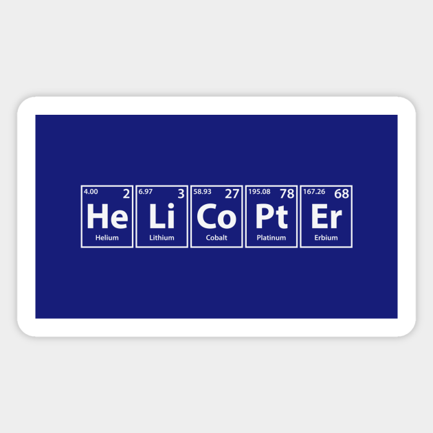 Helicopter (He-Li-Co-Pt-Er) Periodic Elements Spelling - Helicopter ...