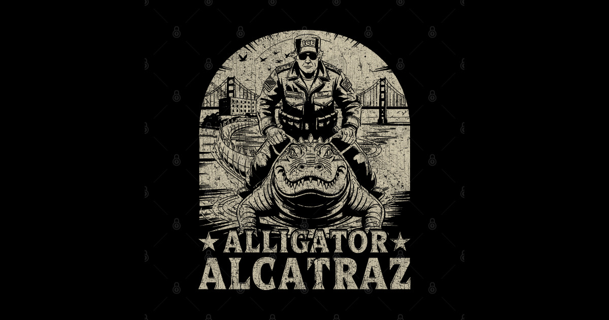 Vintage Alligator Alcatraz USA Trump - Alligator Alcatraz Usa - Sticker ...