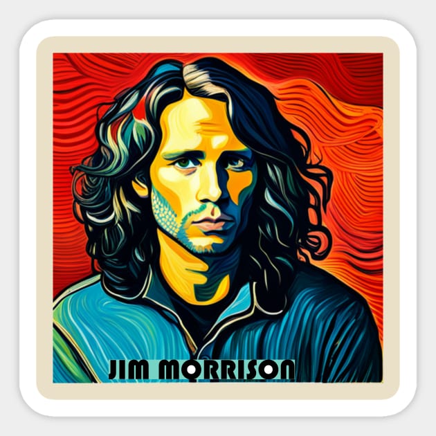 Jim Morrison art - Jim Morrison - Sticker | TeePublic