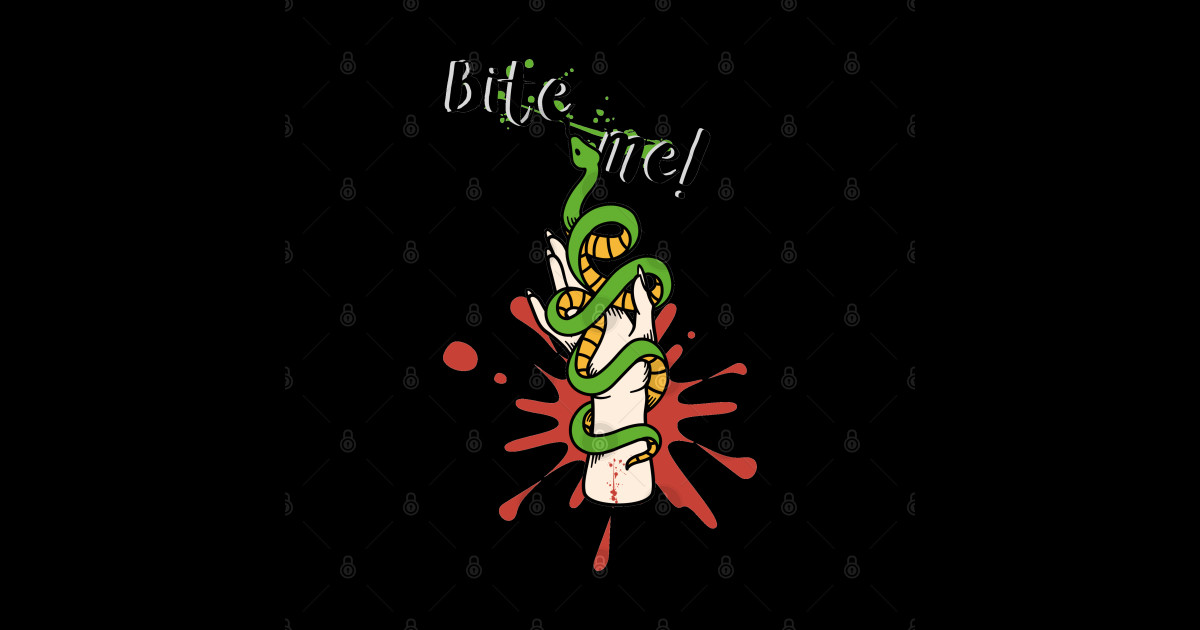 Bite me cartoon snake design - Snake - Sticker | TeePublic