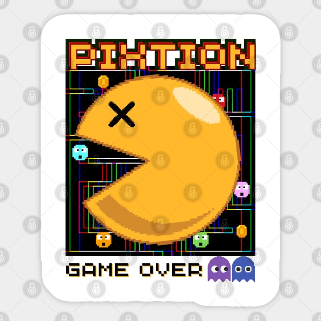 retro pac-man game over - Game Over - Sticker | TeePublic
