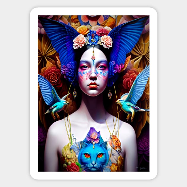 The female floral art design. - The Female Floral Art Design - Sticker ...