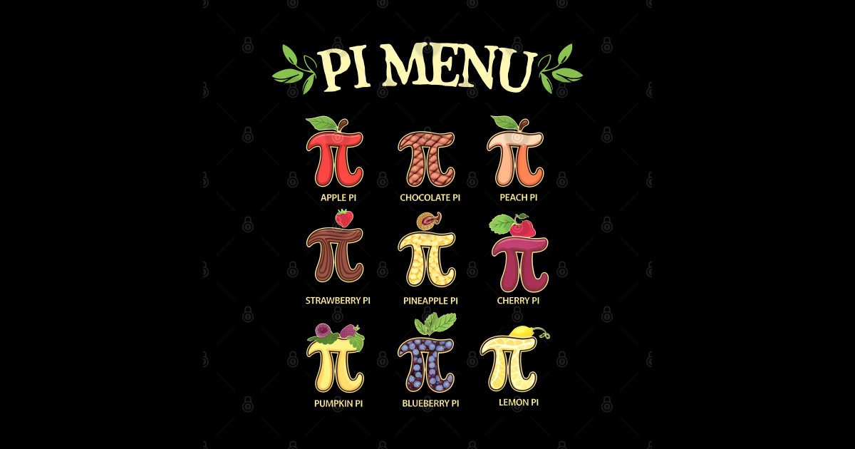 Pi Menu Funny Pi 3.14 Math Teacher Pie Menu Mathematics - Pi Menu ...