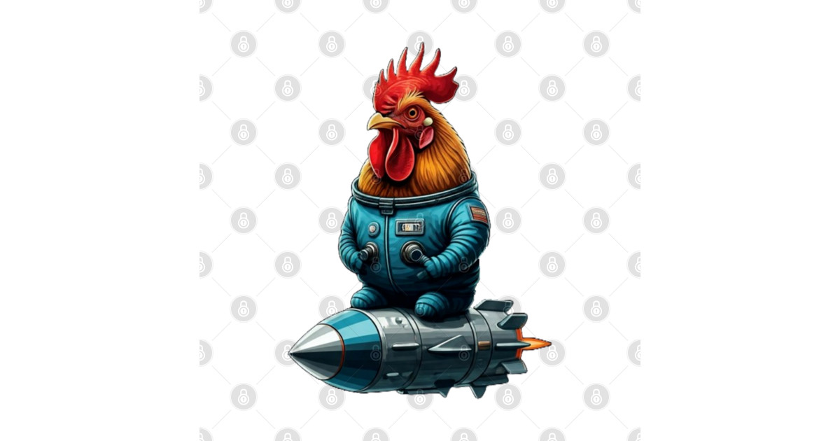 Rooster Rocket - Rooster Art - T-Shirt | TeePublic