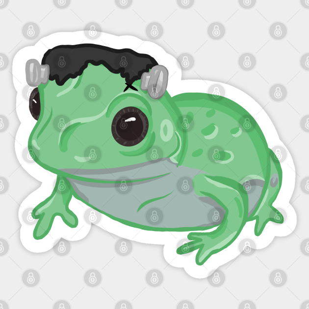 Frankenstein Frog - Halloween Frog - Sticker | TeePublic