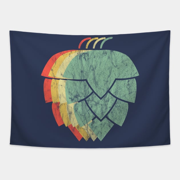 Retro Hops Vintage Colors - Retro Beer Hops - Tapestry | TeePublic