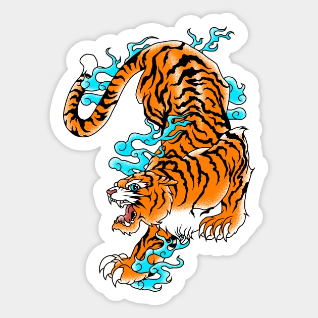 Japanese Tigers - Japanese - Sticker | TeePublic