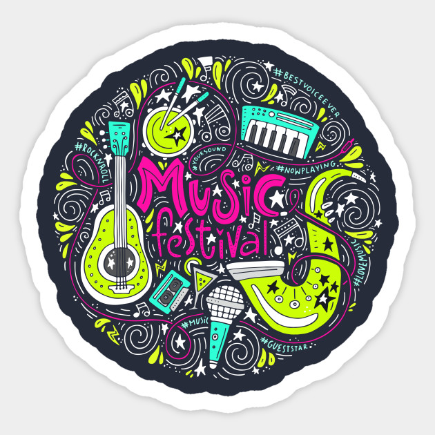 music festival - Music - Sticker | TeePublic