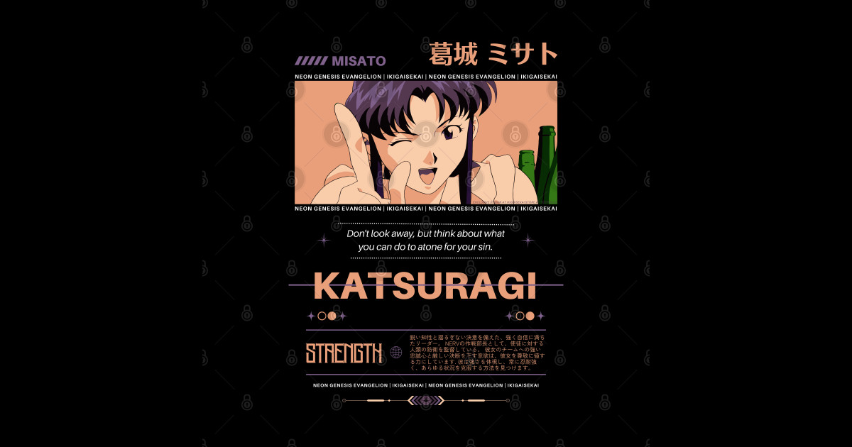 Misato Katsuragi II | IKIGAISEKAI - Neon Genesis Evangelion - Posters ...