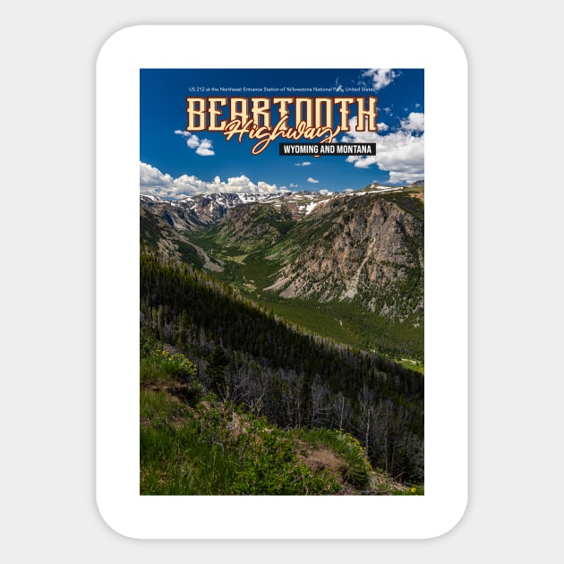 Beartooth Highway Wyoming and Montana - Beartooth Highway - Sticker ...