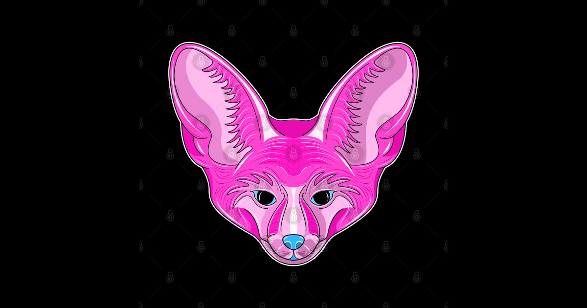 cute bat eared fox face - Fox Lover - Sticker | TeePublic
