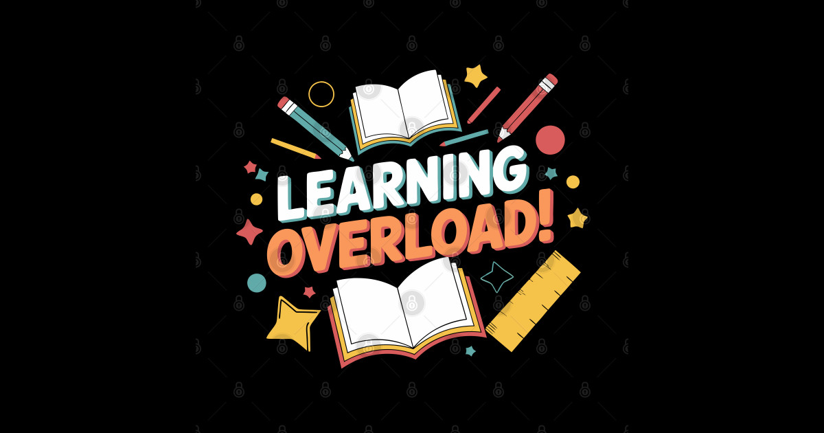 Learning overload - 100 Days Of School Funny - Sticker | TeePublic