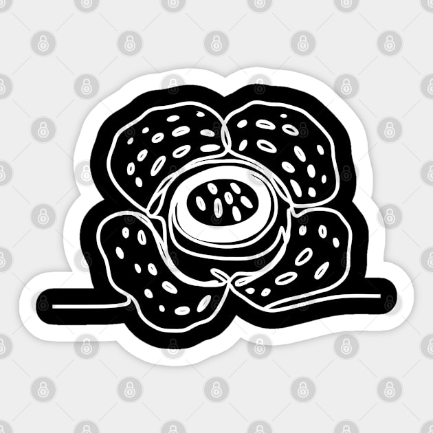 Rafflesia Bloom Line Drawing - Flower - Sticker | TeePublic