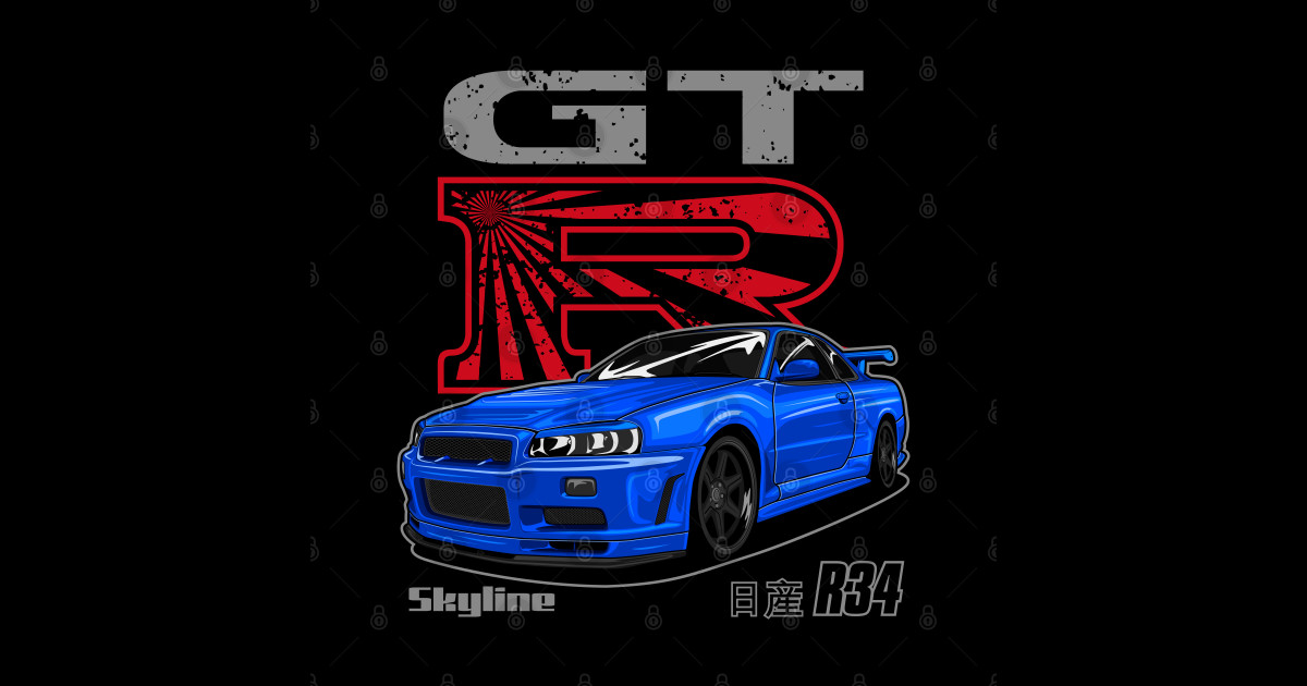 Skyline R34 GTR - Skyline R34 - Sticker | TeePublic