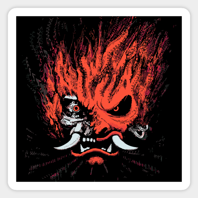 Samurai - Cyberpunk - Sticker | TeePublic