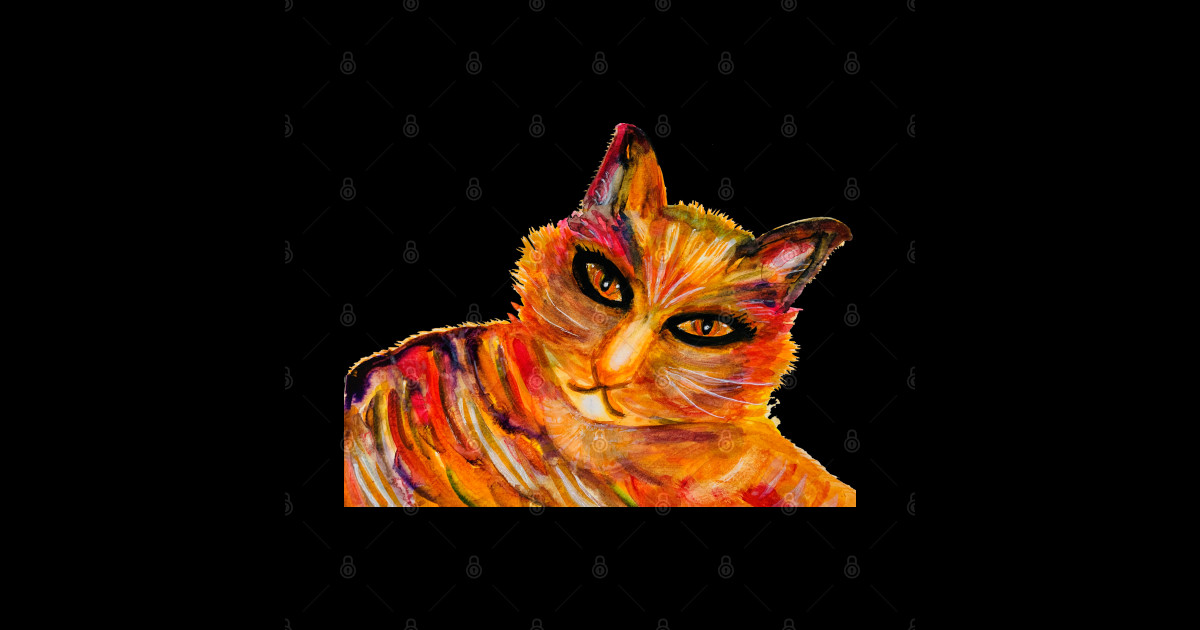 Ginger tom cat - Cat - Sticker | TeePublic