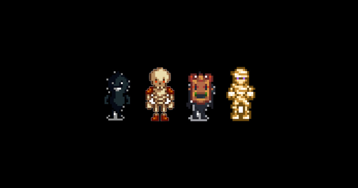 Stardew Valley Monsters: Shadow Brute, Skeleton, Shadow Shaman, Mummy ...