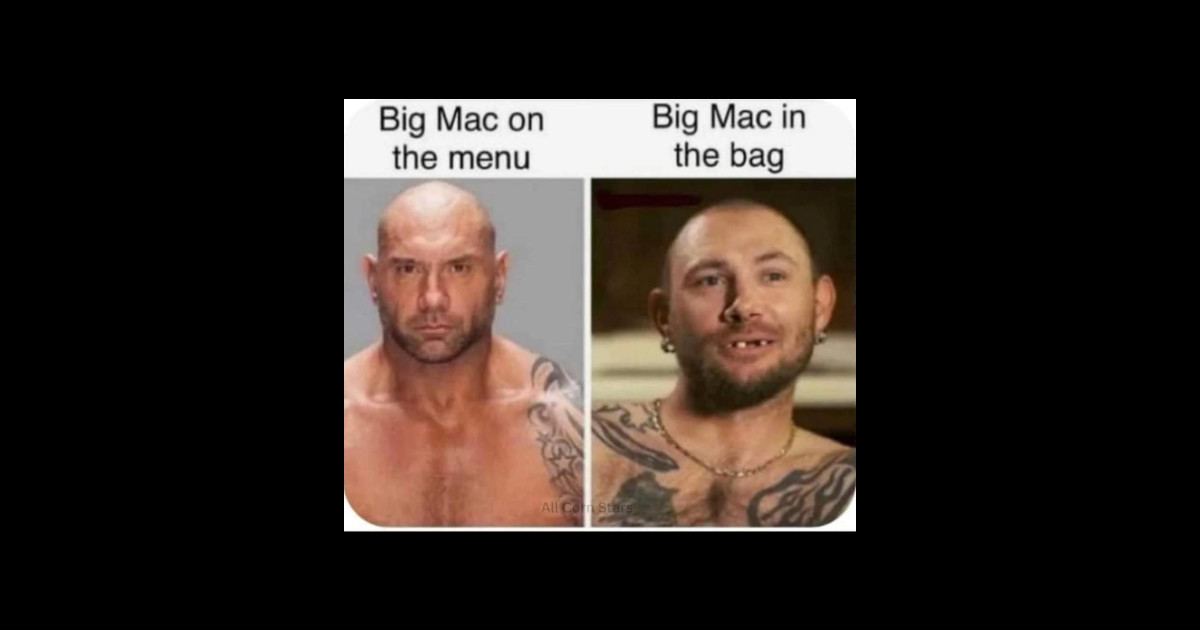 Big Mac Expectation vs. Reality Meme - Meme - Sticker | TeePublic