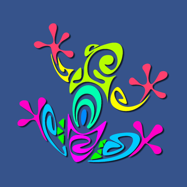 Colorful Tribal Frog Art - Tribal Tattoo - T-Shirt | TeePublic