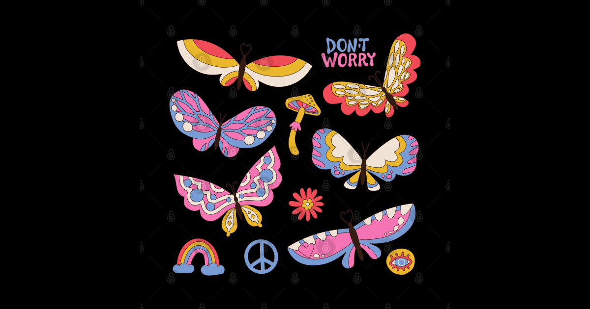 funky butterflies - Butterfly Power - Sticker | TeePublic