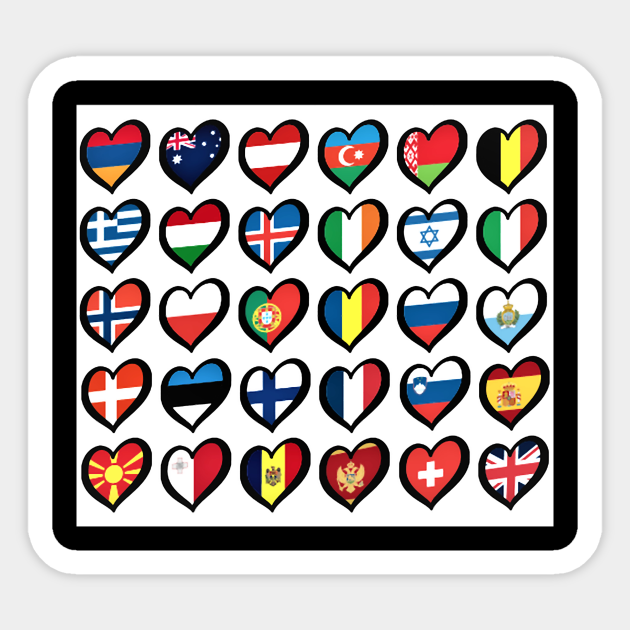 Eurovision Song Contest Flags Hearts - Eurovision Song Contest Flags ...