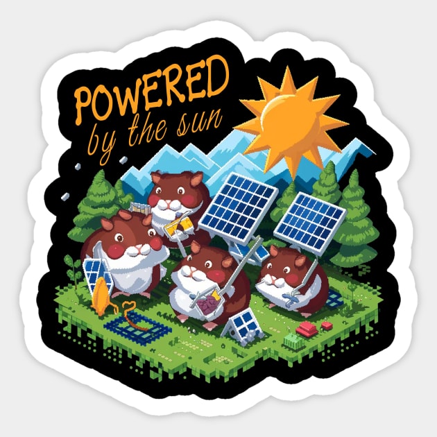 Powered by the sun - Cute Animals - Sticker | TeePublic