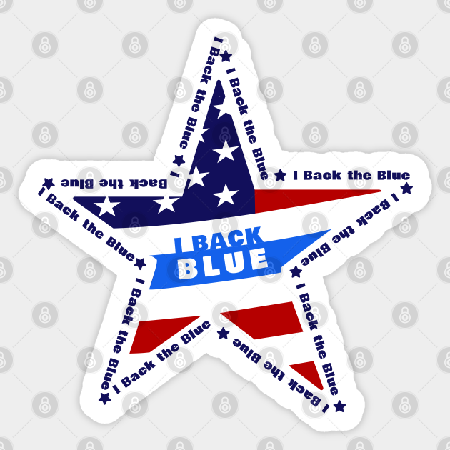 i back the blue text in star - I Back The Blue - Sticker | TeePublic