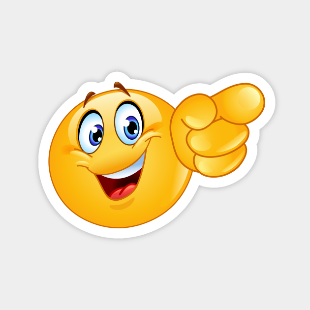 Pointing Forward Emoji - Emoji - Magnet | TeePublic