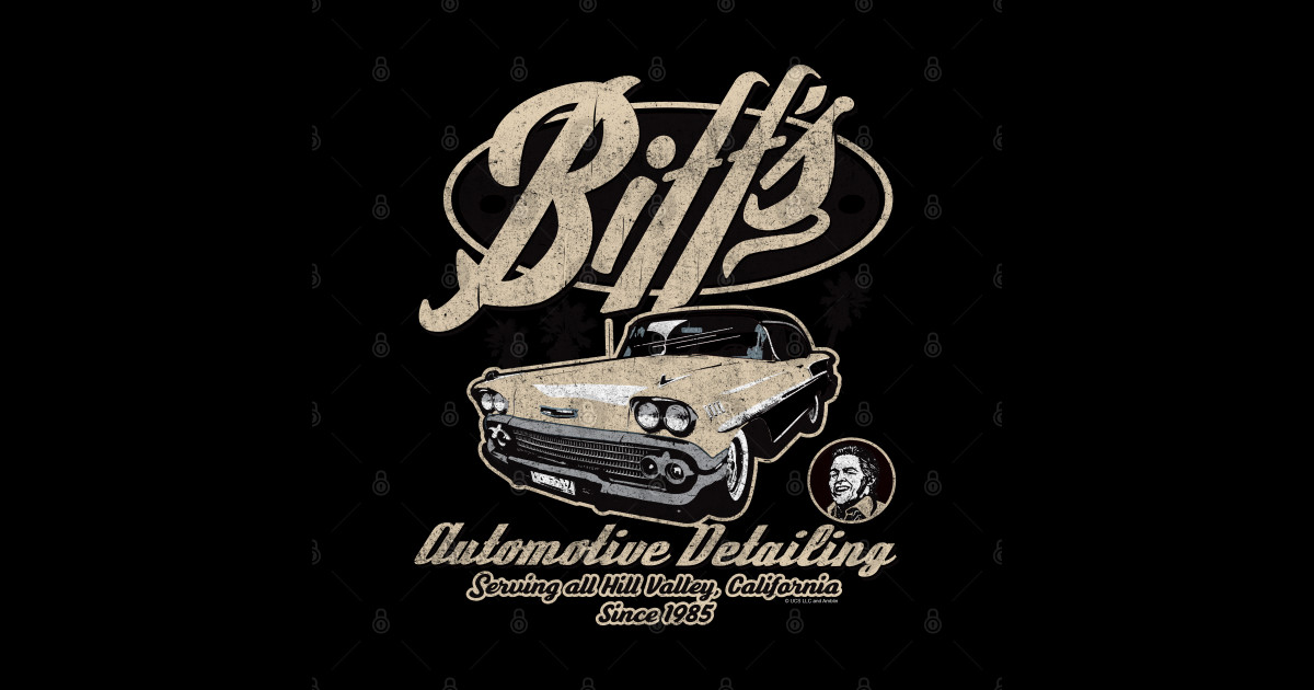 Biff's Auto Detailing Classic Car Worn - Back To The Future - Sticker ...
