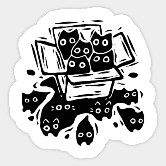 Cats in a box - Cat - Sticker | TeePublic