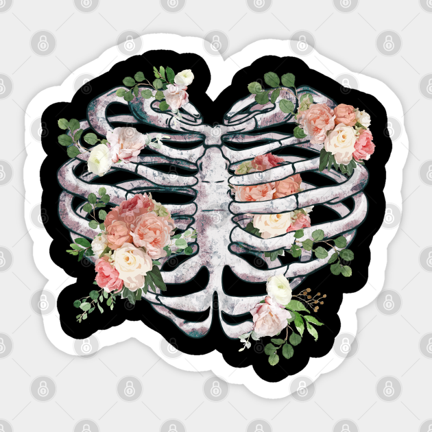Rib Cage Floral 7 - Rib Cage - Sticker | TeePublic