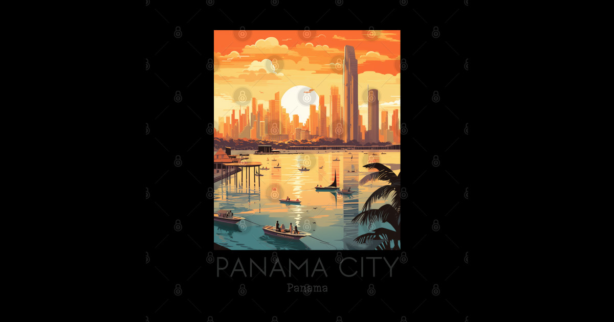 A Vintage Travel Illustration of the Panama City - Panama - Panama City ...