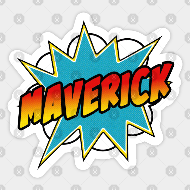 Boys Maverick Name Comic Book Superhero - Maverick Name - Sticker ...