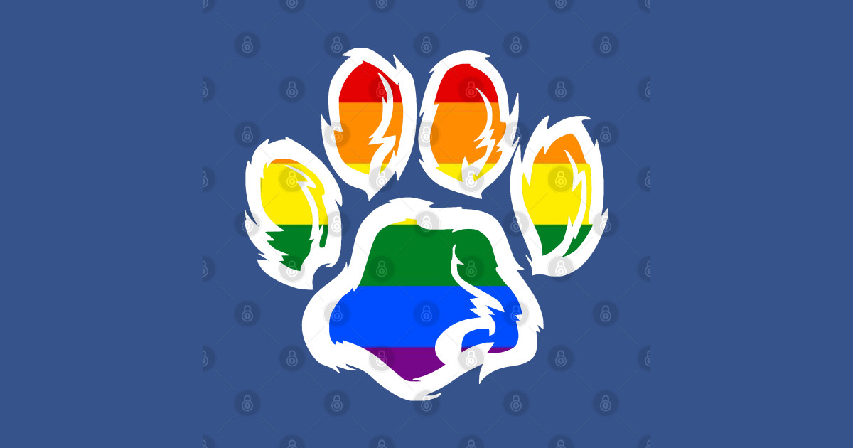 LGBT Pride Paw Rainbow Furry Print - Fursuit - T-Shirt | TeePublic
